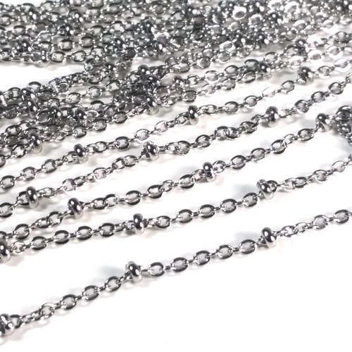 Fine Station Chain Stainless Steel With 1x2mm Rondelle - Etsy