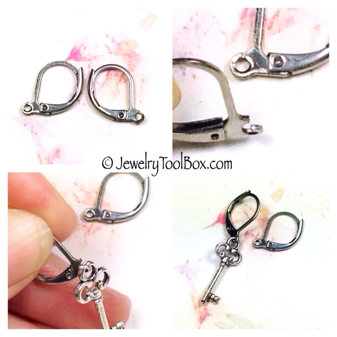 Stainless Steel Lever Back Ear Wires, Grade A Stainless, Small Round ...