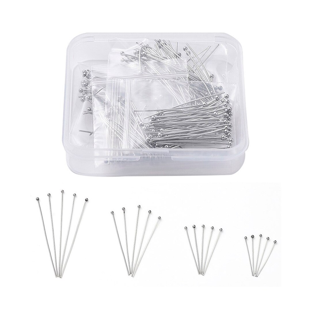 Stainless Steel Ball Head Pins, Assortment 21 Gauge, Mixed Sizes, 4 ...