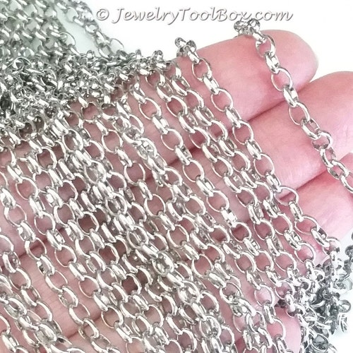 Stainless Steel Rolo Chain Jewelry Making Chain 5mm Round - Etsy