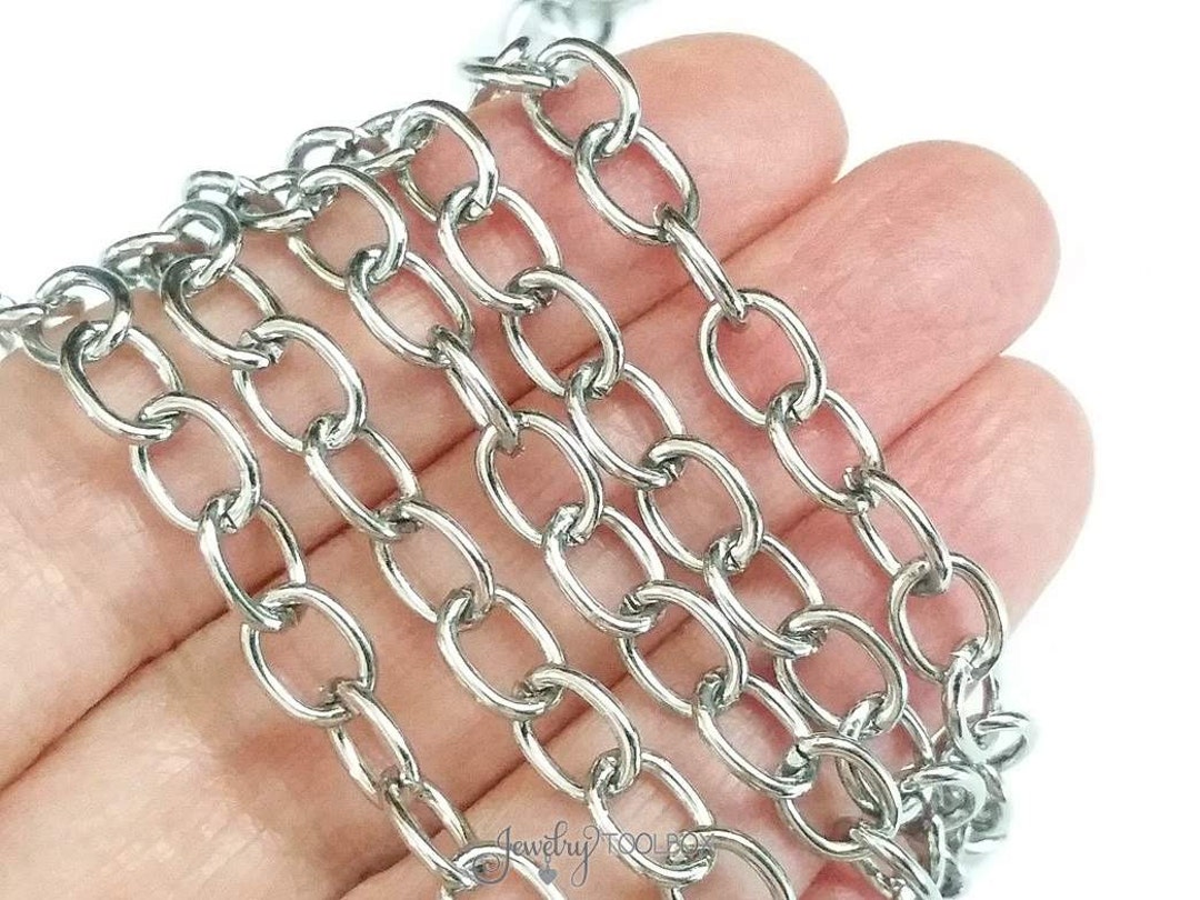 Stainless Steel Jewelry Chain, Non Tarnish Chain, Hypoallergenic, 8x6mm ...