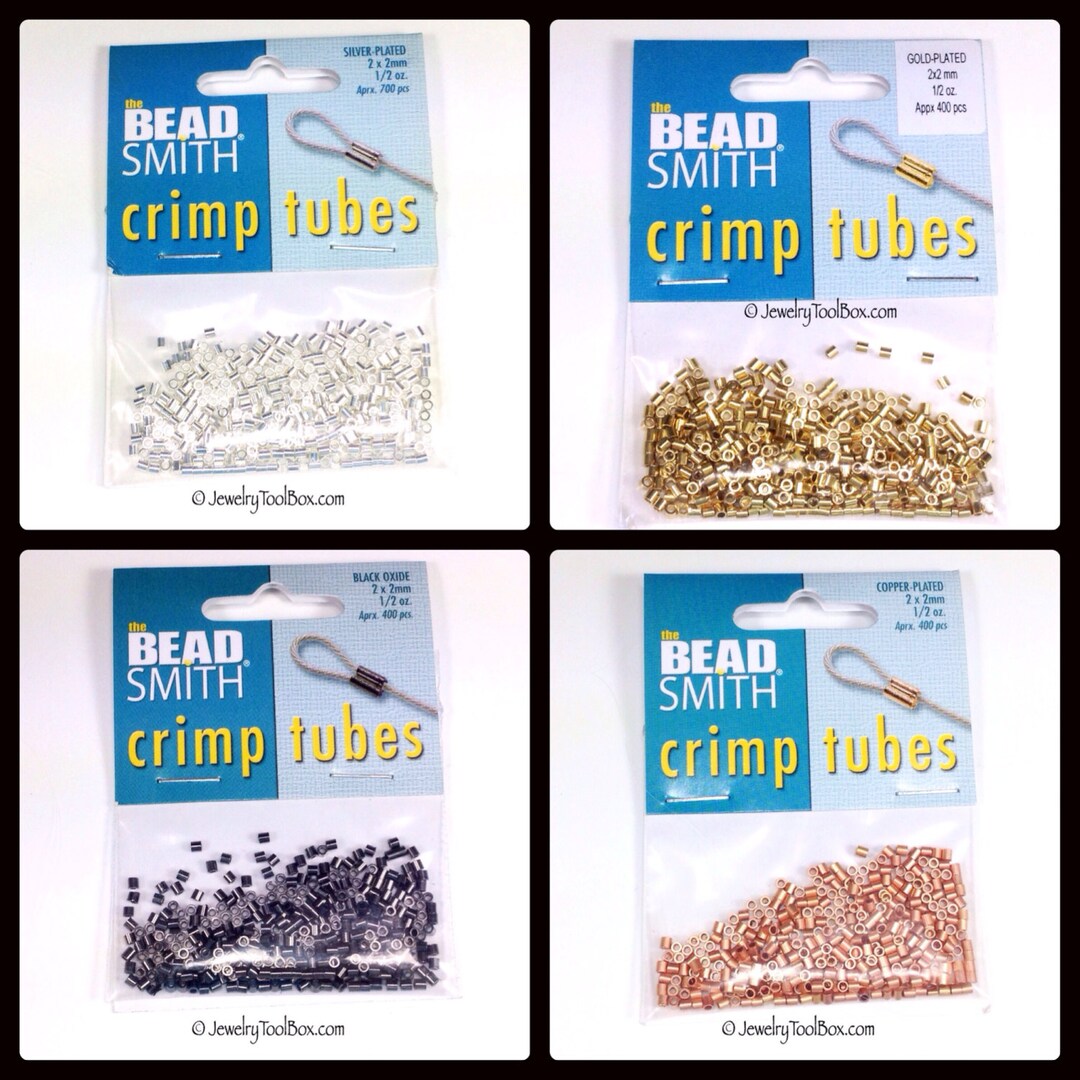 Crimp Bead Tubes, 400 Pieces, 2x2mm, Choose Silver, Gold, Copper or ...