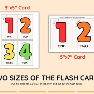 20 Number Flash Cards, Numbers 1–20, Educational Printable, Kids ...