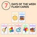 Days of the Week Flash Cards, 7 Days, Printable Flashcards for Kids ...