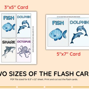 16 Sea Animals Flash Cards, Ocean Animal Flashcards for Kids, Animals ...