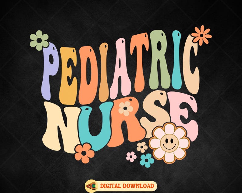 Retro Groovy Pediatric Nurse SVG Design: Peds Nurse Cut File (digital ...