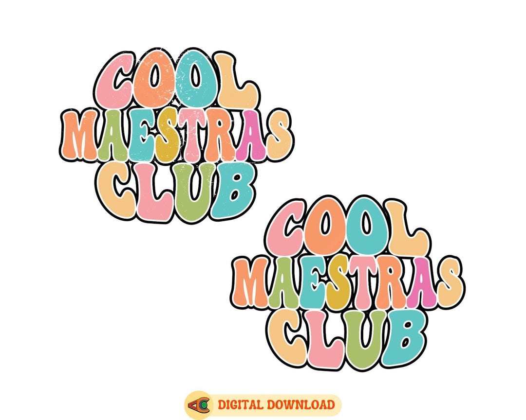 Groovy Spanish Teacher SVG PNG: Retro Maestras Club Design (digital ...