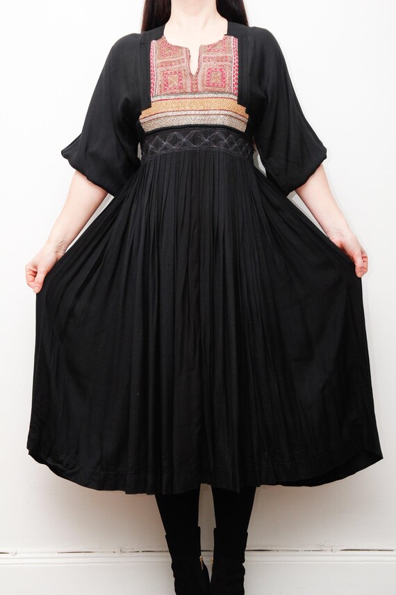 Vintage Afghan Patchwork Kaftan Cotton Folk Folklore … - Gem