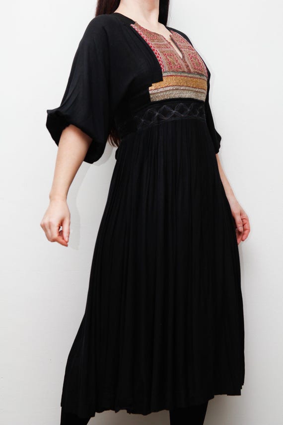 Vintage Afghan Patchwork Kaftan Cotton Folk Folklore … - Gem