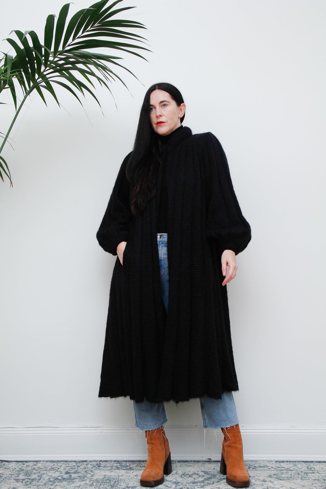 Vintage Mary Farrin Swing Swagger Pleated Mohair 70's Knitted Knit ...