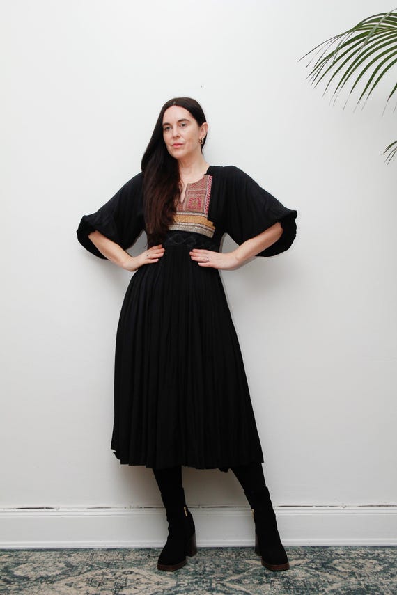 Vintage Afghan Patchwork Kaftan Cotton Folk Folklore … - Gem