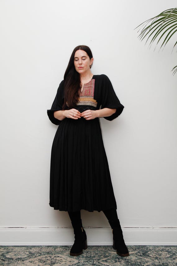 Vintage Afghan Patchwork Kaftan Cotton Folk Folklore … - Gem