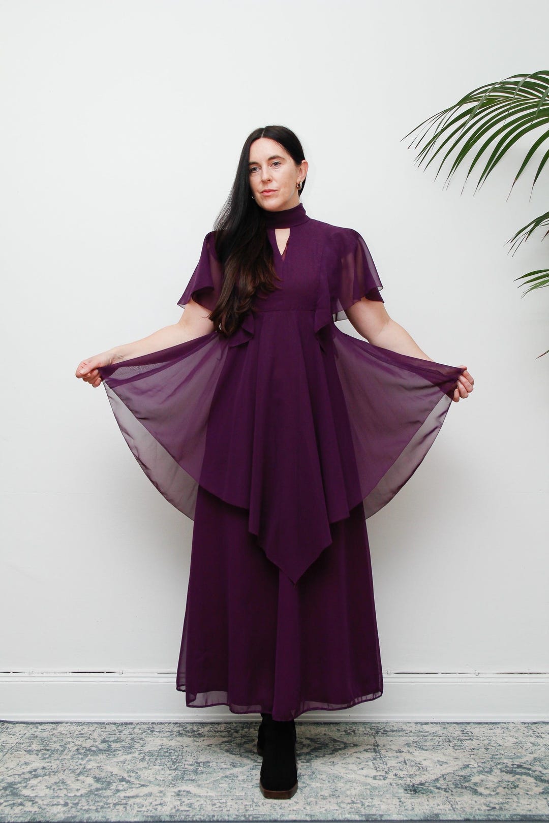 Vintage Purple Ethereal Victorian Gothic Vampish Maxi Dress 70s RARE - Etsy
