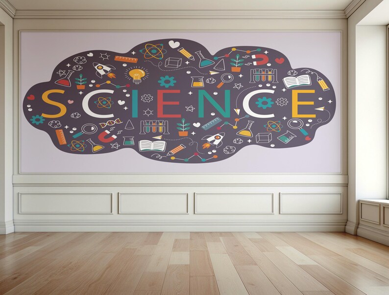 Science Wallpaper: Educational Wall Decor , STEM Design for Schools ...