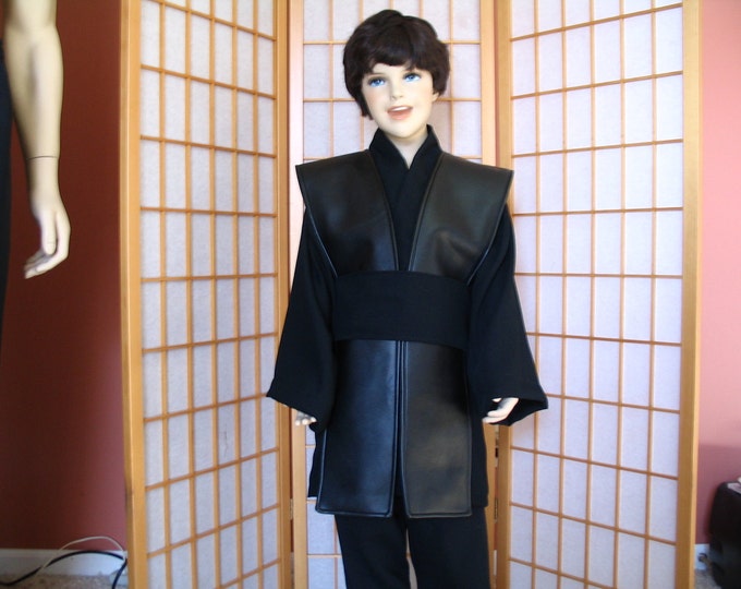 Star Wars Jedi Knight Anakin Black Tunic Child 4 Piece Costume Size ...
