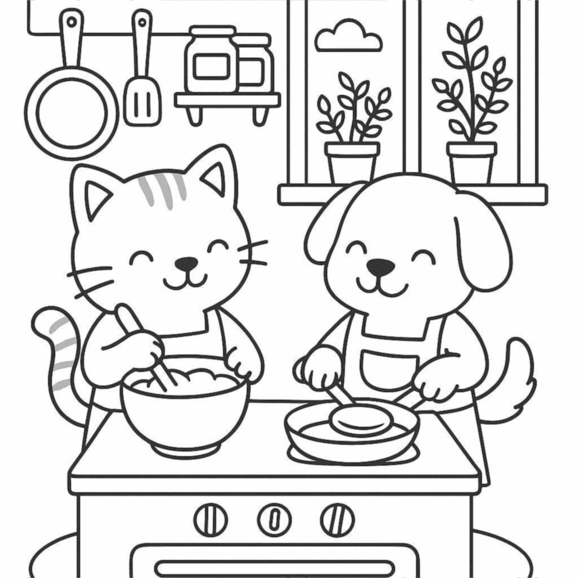 Super Cute Animals-cute Daily Life Scenes-coloring Pages for All Ages ...
