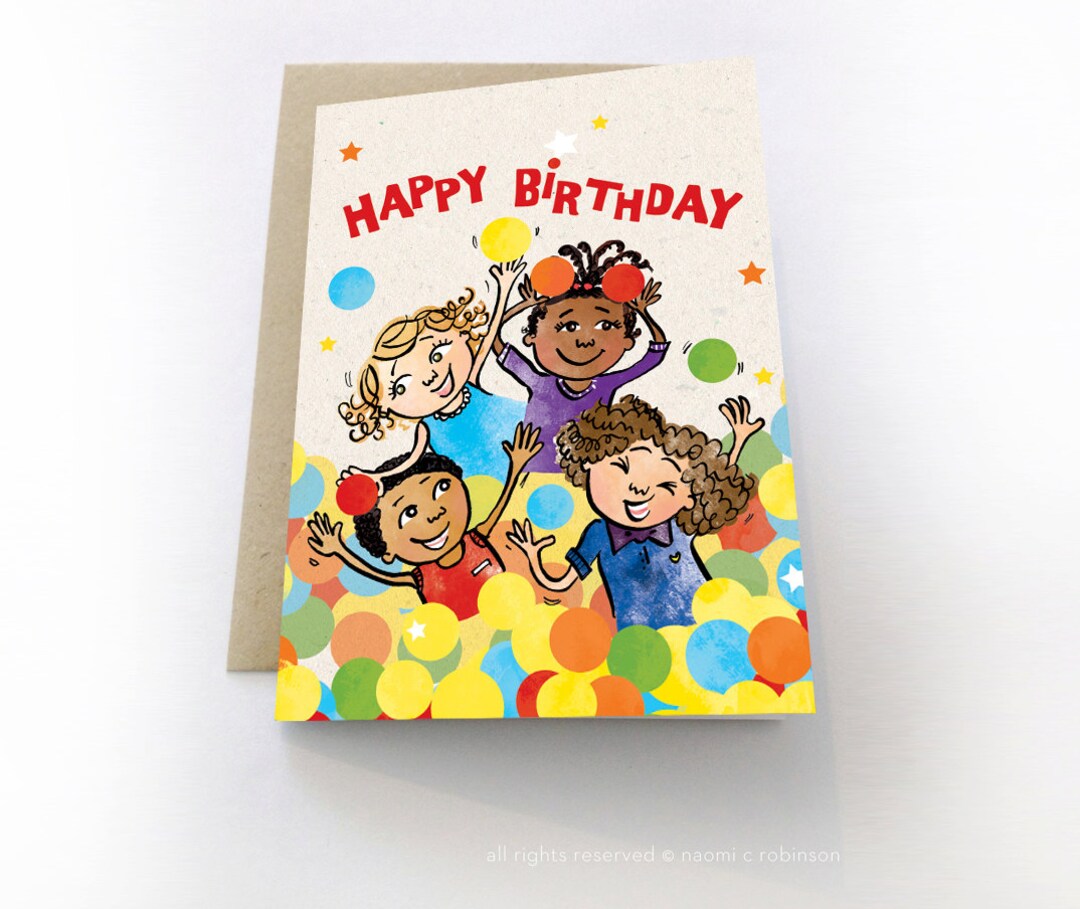 Happy Birthday Card, Multicultural Birthday Cards, Childrens Birthday ...