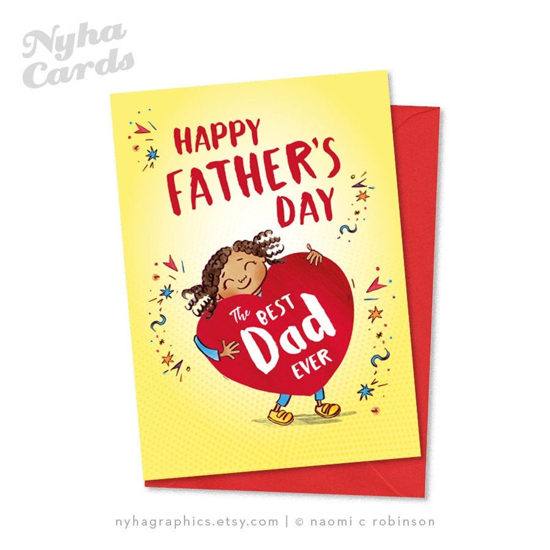 Father’s Day Card From Kids – Best Dad Card – Black Dad Greeting Card ...