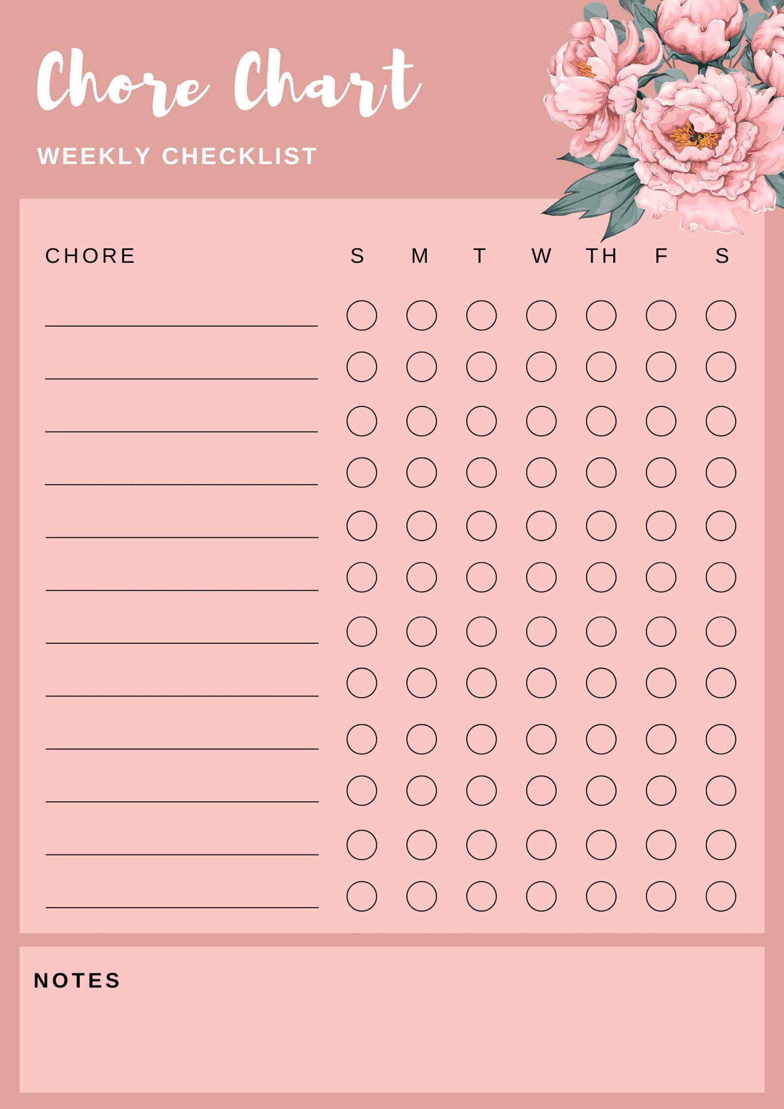 Printable Chore Chart | Kids & Family Organization | Instant Download ...