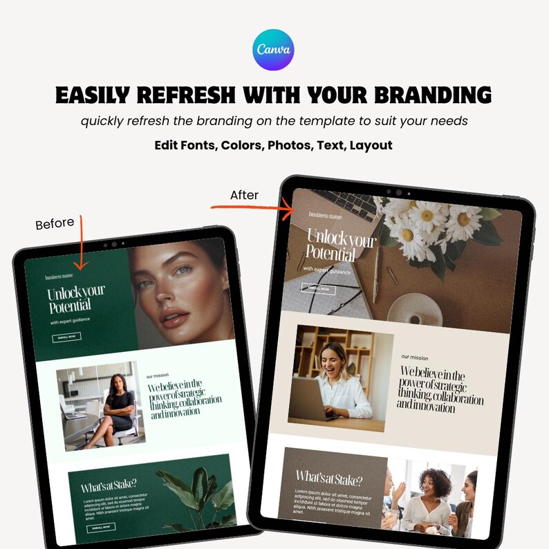 Canva Sales Page Template: DIY Coaching Website Landing Page (digital ...