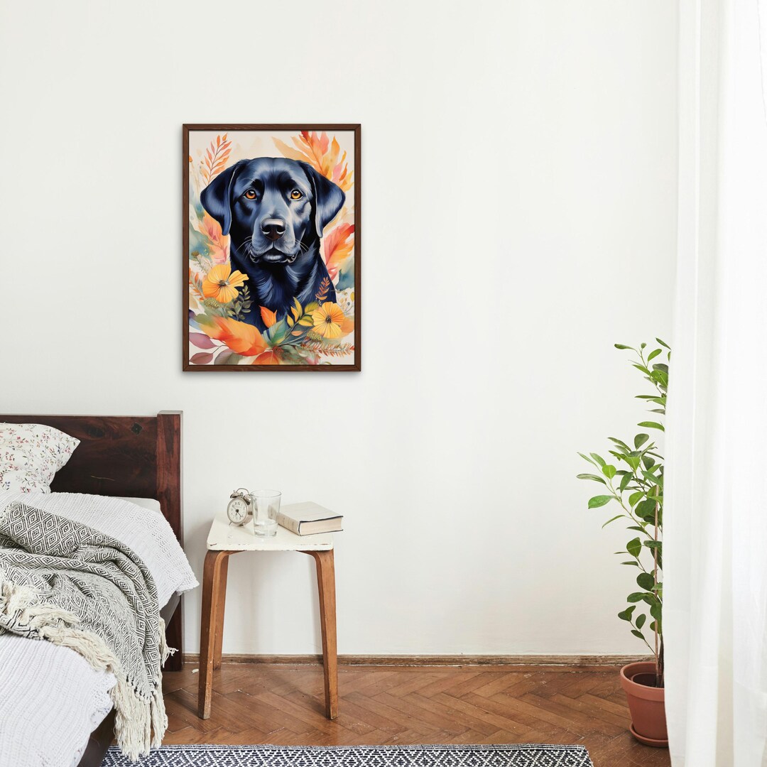 Autumn Black Labrador Digital Portrait - Farmhouse Wall Art Printable ...