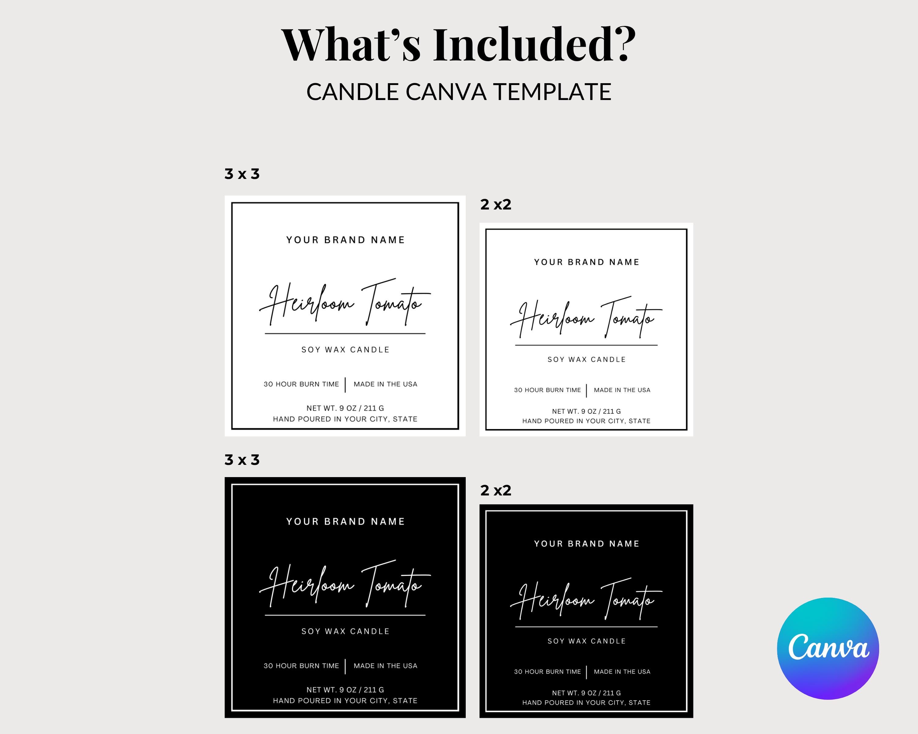Editable Modern Heirloom Tomato Candle Label Template for Soy Jars ...