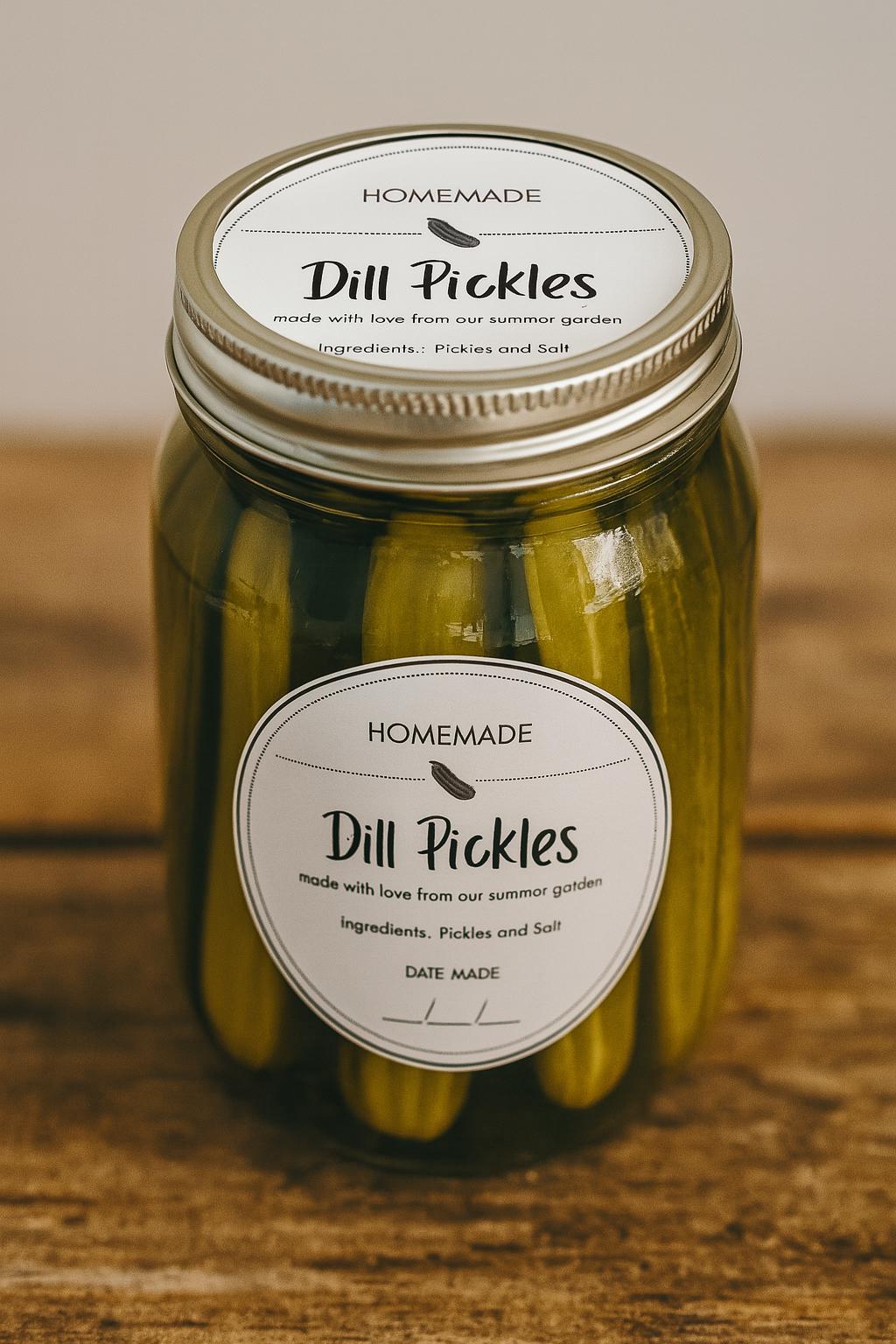 Editable Dill Pickle Canning Label Template - Printable Jar Lid Sticker ...