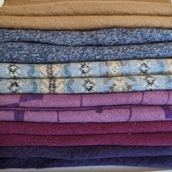 12 Upcycled Felted Wool Sweater Pieces for Crafting or for | Etsy