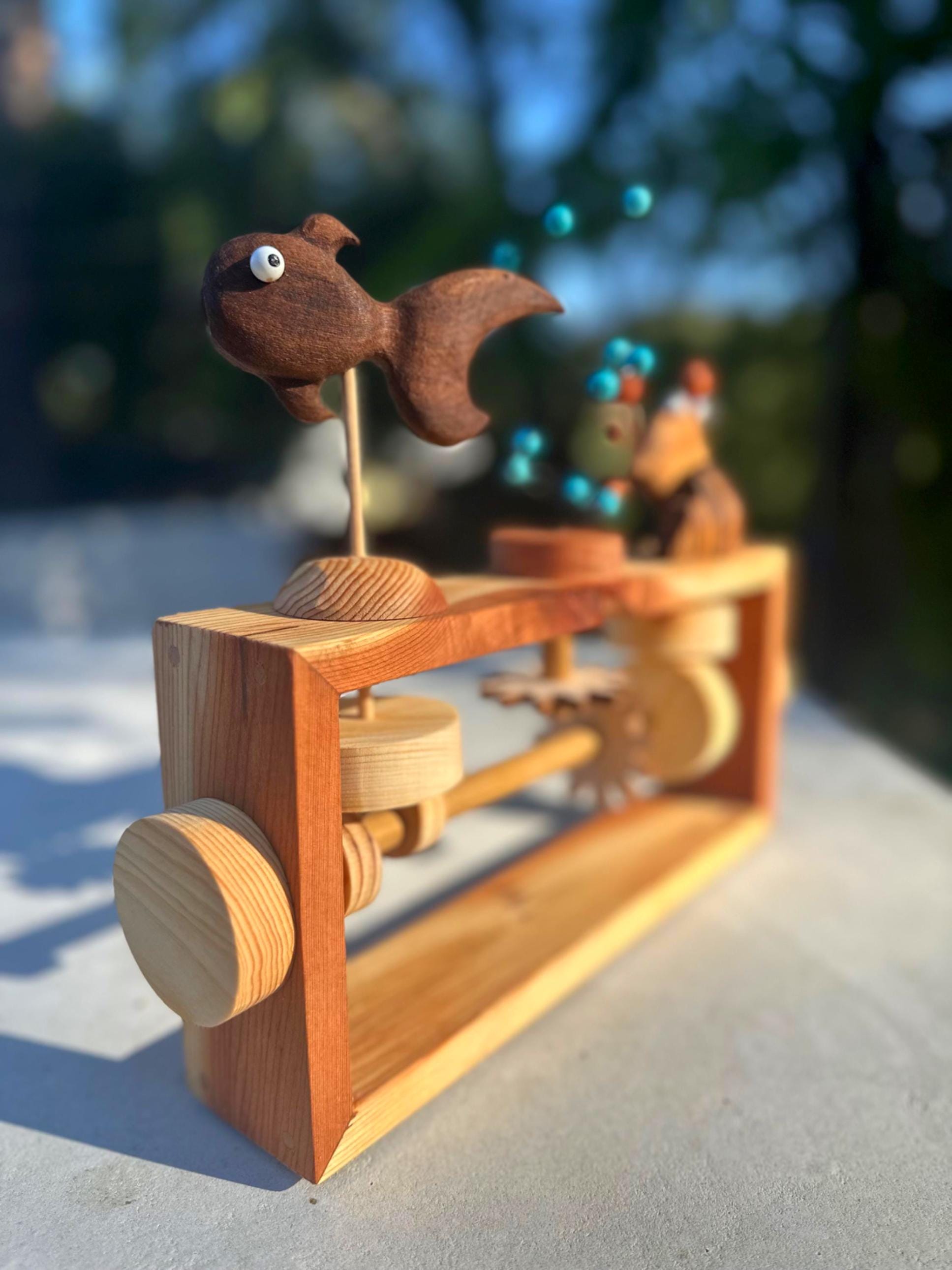 Under-the-sea Automaton Toy. Reclaimed Redwood. Manually Operated ...