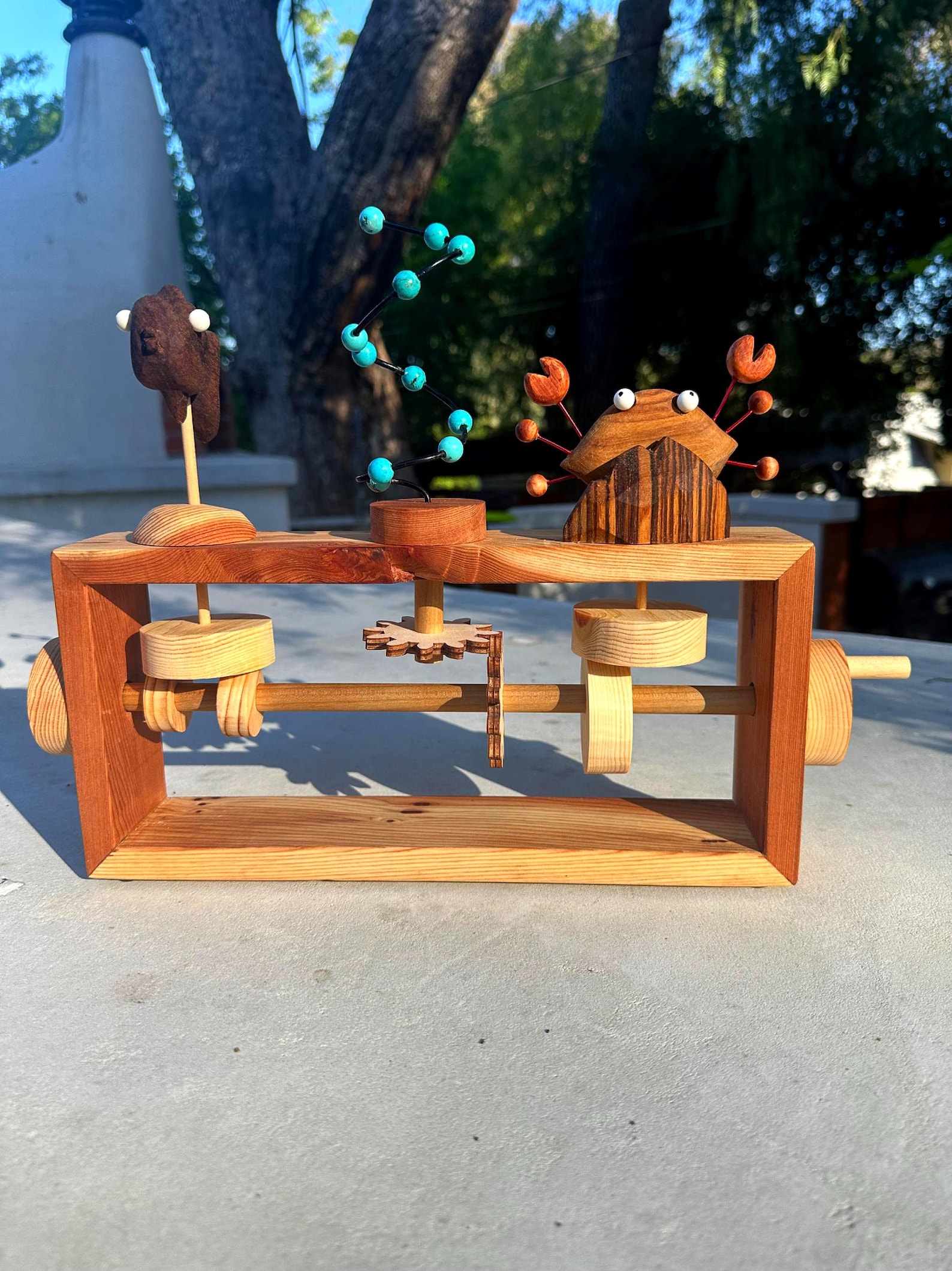 Under-the-sea Automaton Toy. Reclaimed Redwood. Manually Operated ...