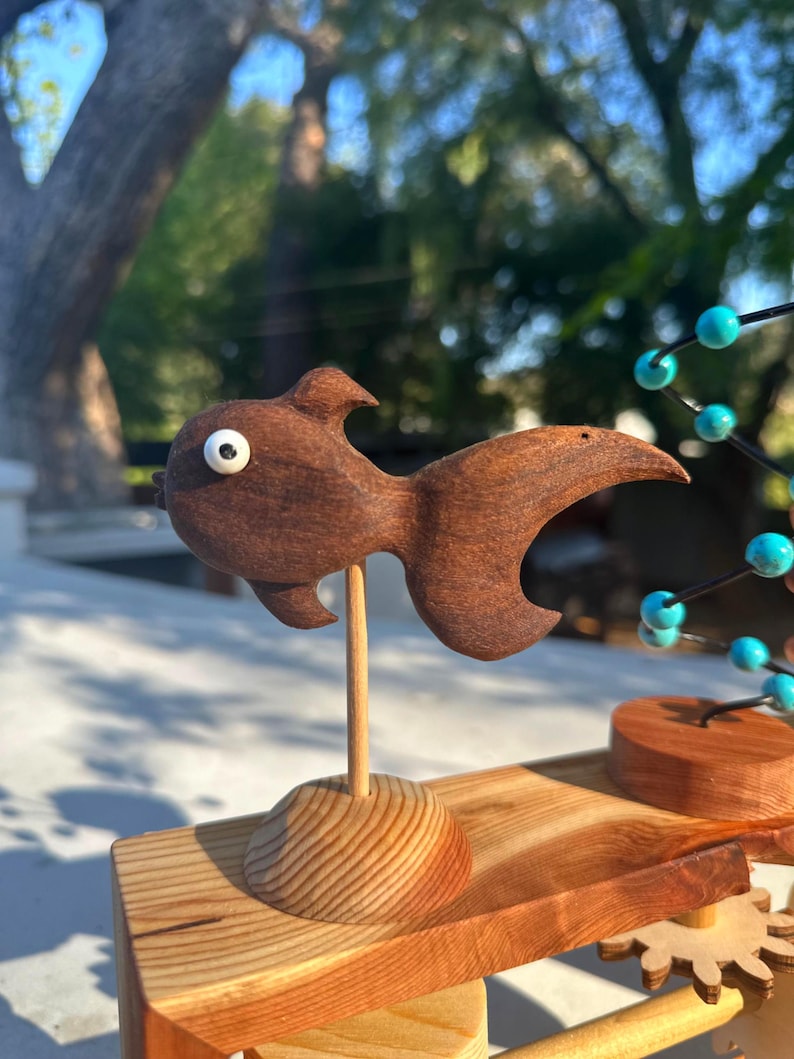 Under-the-sea Automaton Toy. Reclaimed Redwood. Manually Operated ...