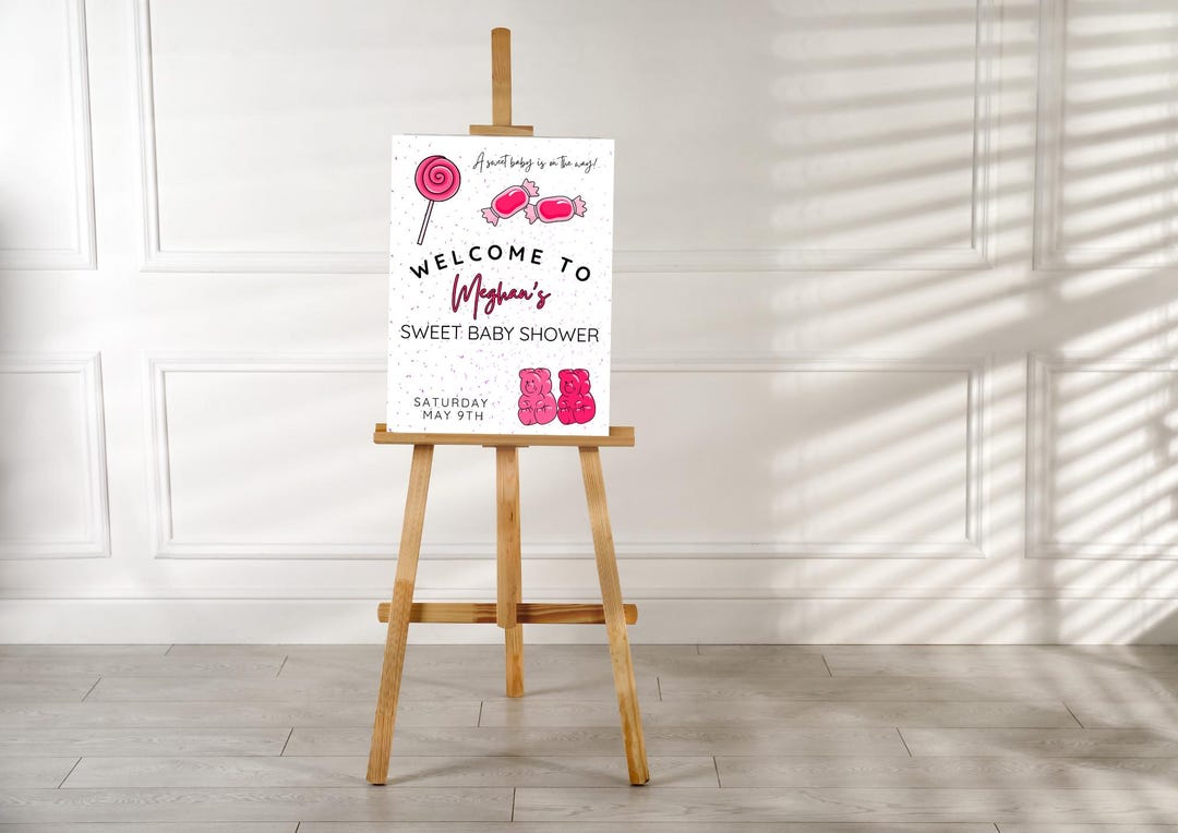 Welcom Sign for Candy Themed Baby Shower Template | Baby on the Way ...