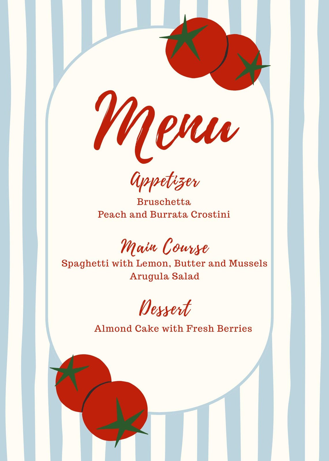 La Dolce Vita Dinner Party Bundle | Menu, Place Cards & Thank You Cards ...