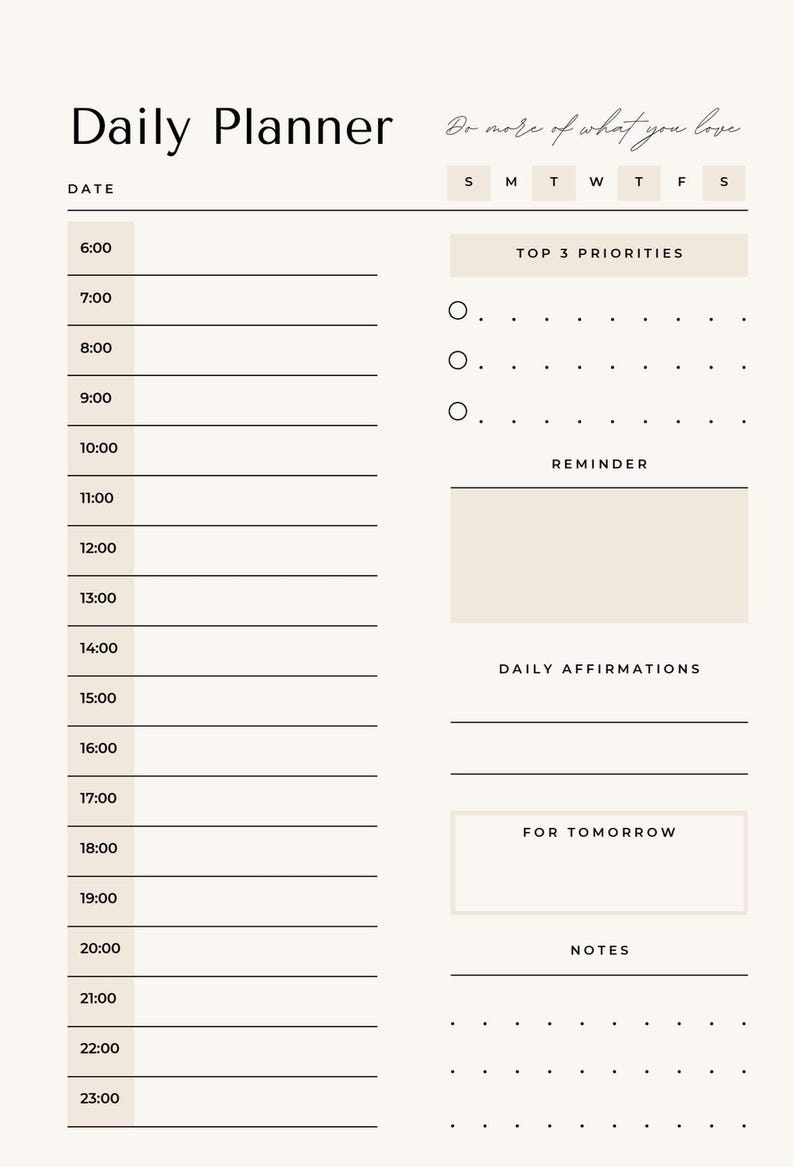 Daily Digital Planner - Perfect for Keeping Track of Your Day Each Day ...