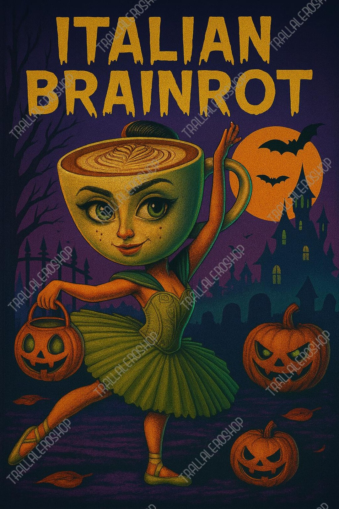 Vintage Halloween Horror Posters ITALIAN BRAINROT | Surreal Digital ...