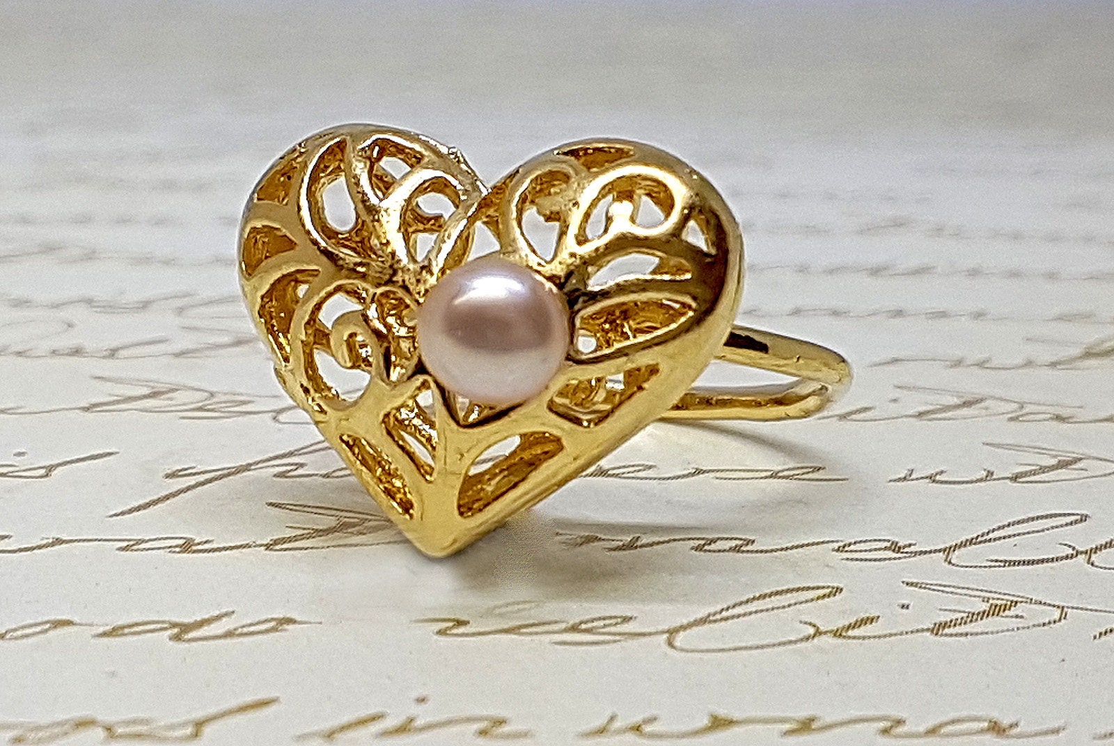 Valentine's Day Gold Heart Ring Gold Heart Ring Heart | Etsy
