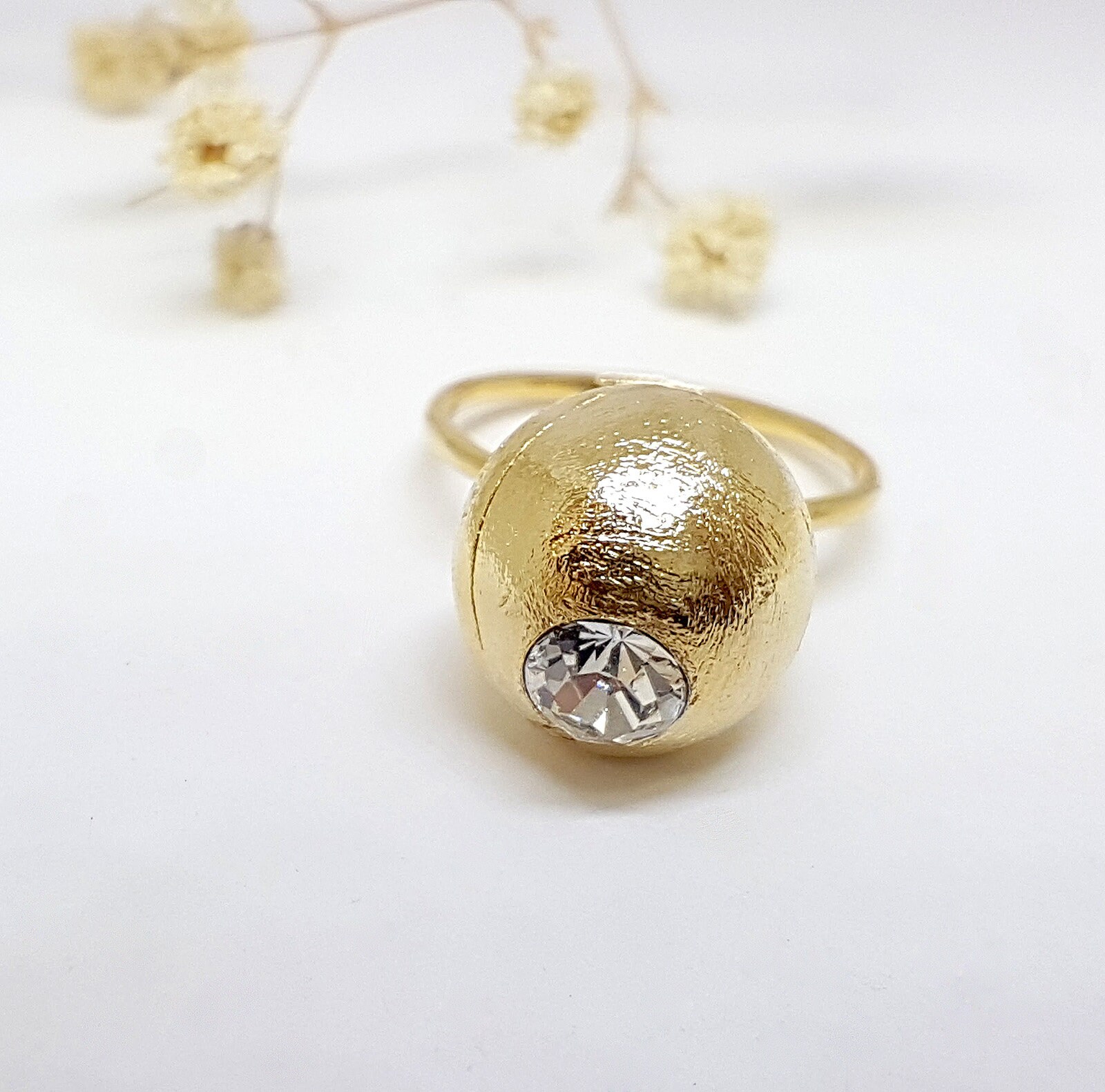 Clear Crystal Gold Ring Crystal Ring Swarovski Crystal Ring | Etsy