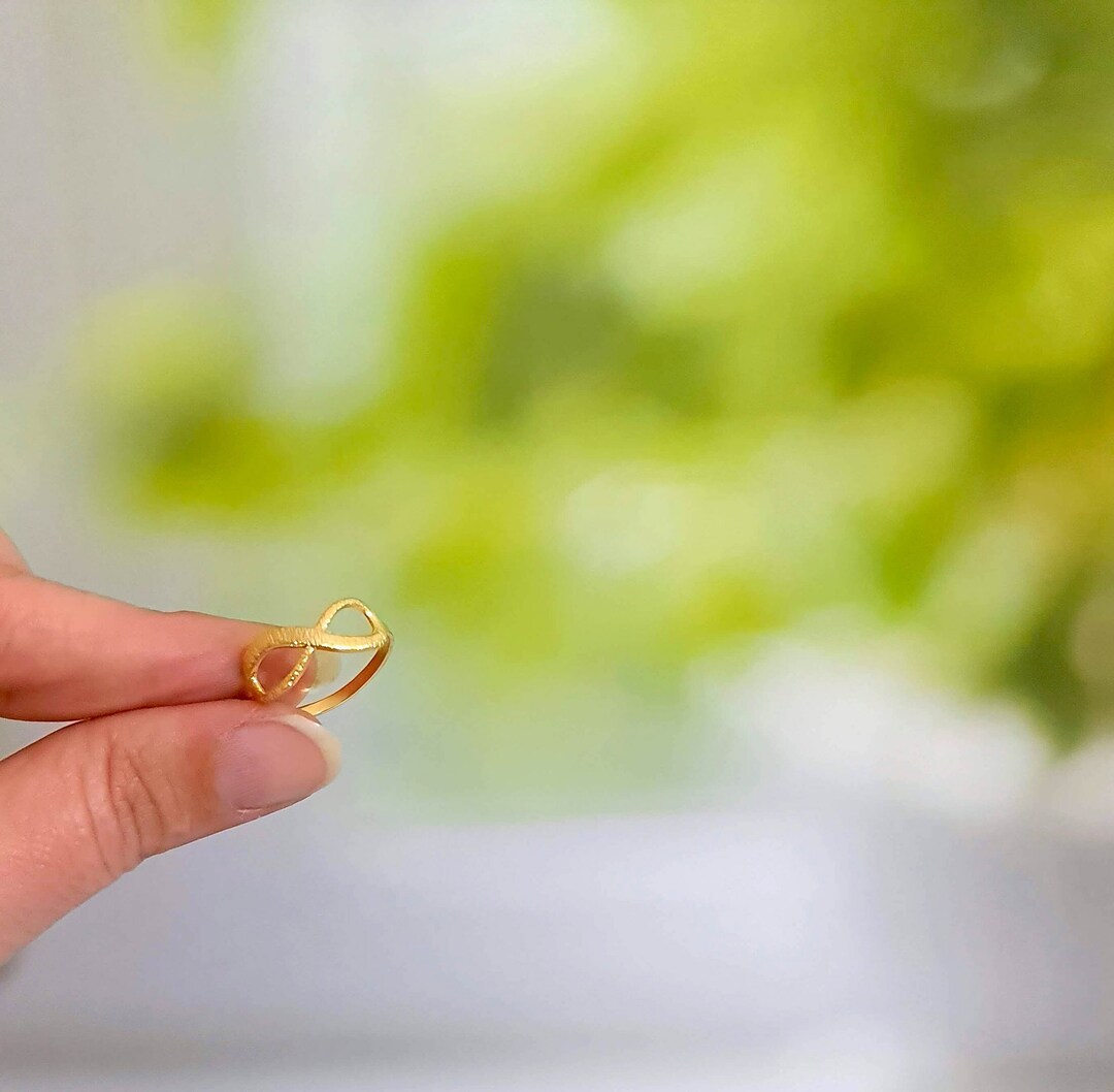 Gold Infinity Ring, Infinite Love Ring, Gold Infinity Knot Ring, Midi ...