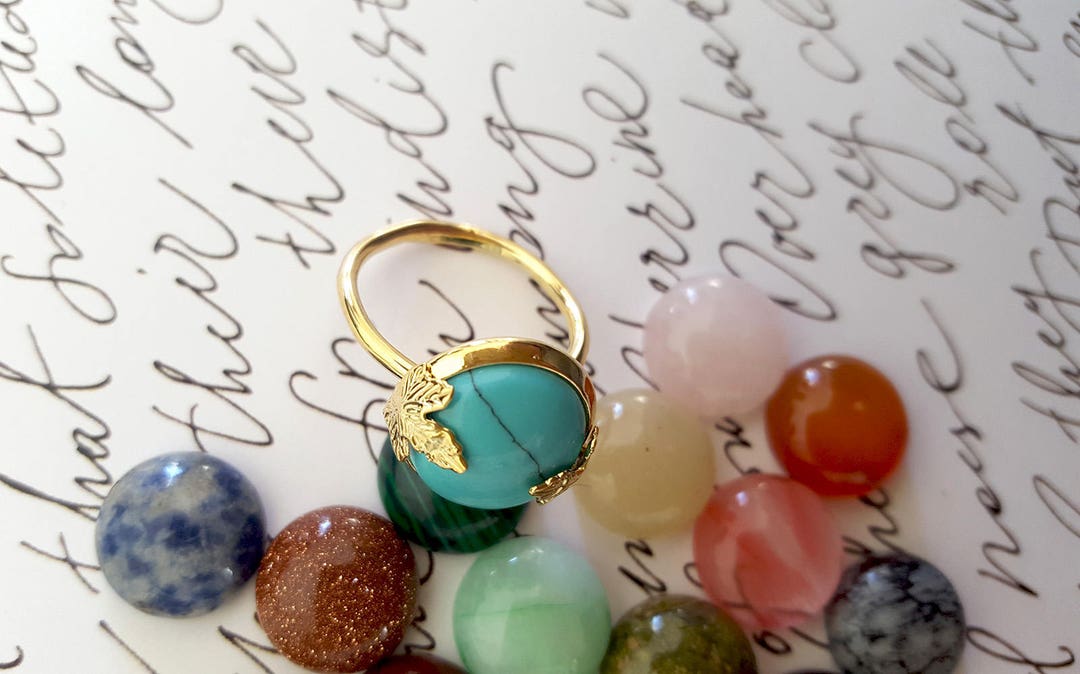 Personalized Birthstone Ring, Custom Gemstone Ring, Personalized Gold ...
