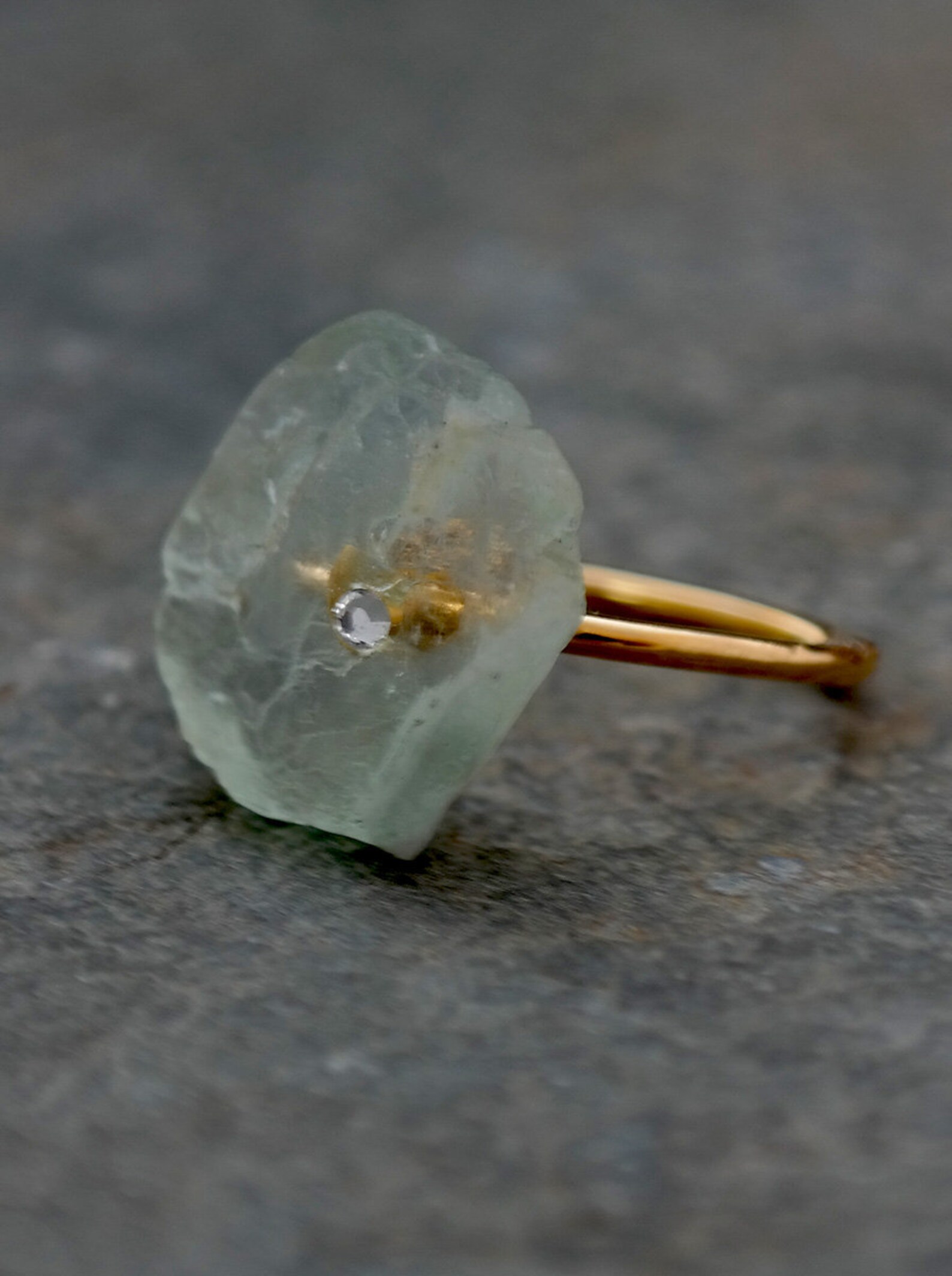 Gold Fluorite Ring Raw Fluorite Ring Statement Ring Gold - Etsy Israel
