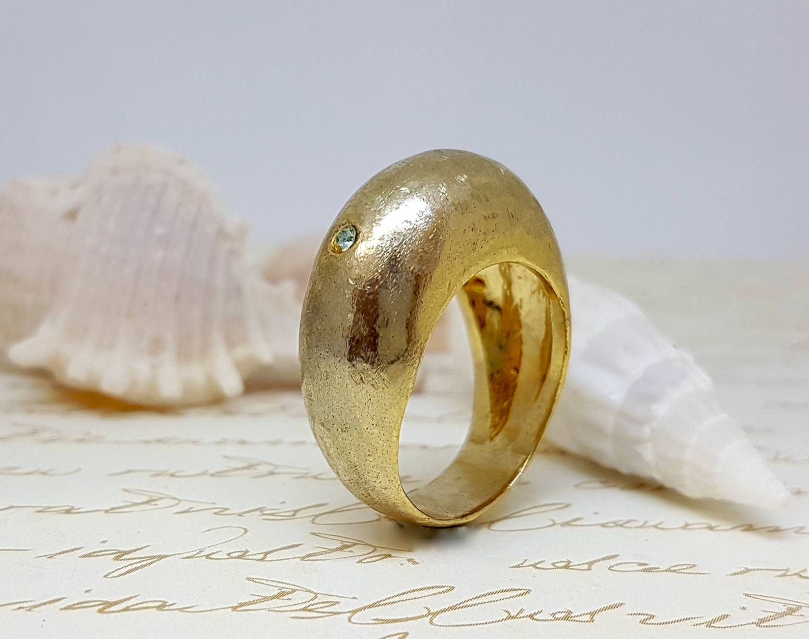 Gold Statement Ring, Gold Dome Ring, Elegant Ring, Statement Ring ...