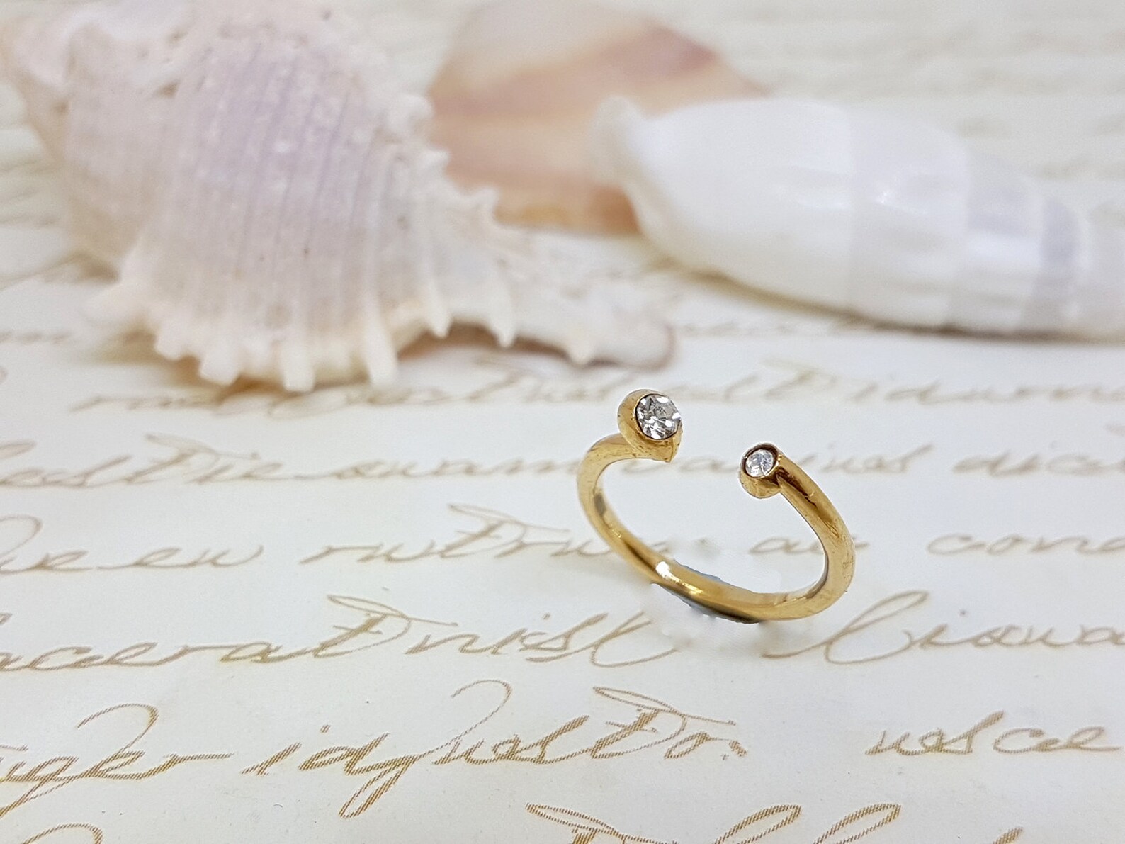 Midi Ring, Gold Cuff Ring, Knuckle Ring, Dual Stone Ring, Bohemian Gold ...