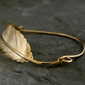 Gold Feather Cuff Bracelet, Gold Feather Bracelet, Golf Bracelet ...