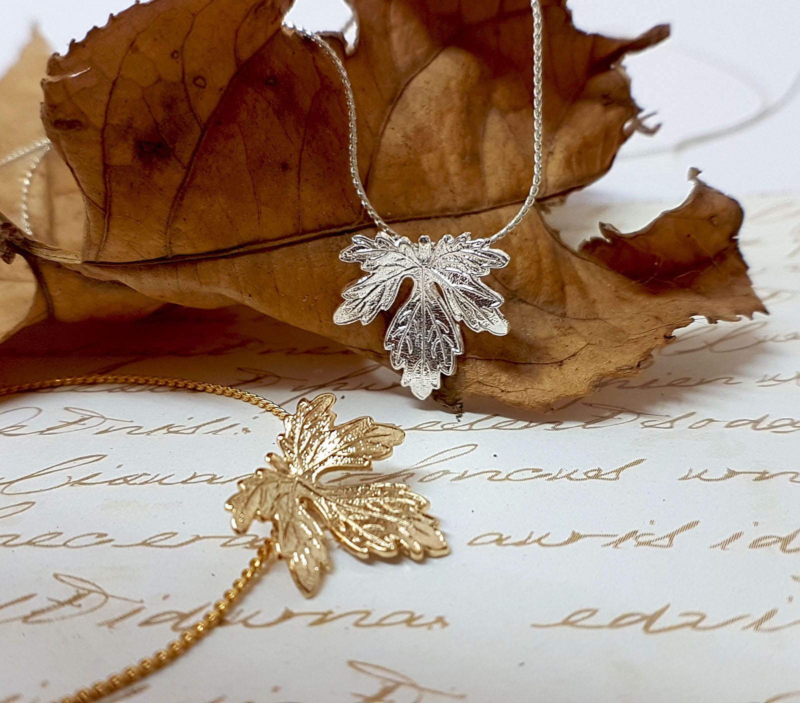 Gold Leaf Necklace, Fall Leaf Jewelry, Autumn Gold Leaf Pendant ...