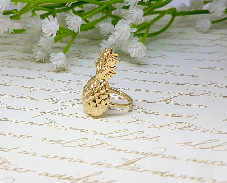 Pineapple Ring Fruit Jewelry Pineapple Jewelry Gold - Etsy