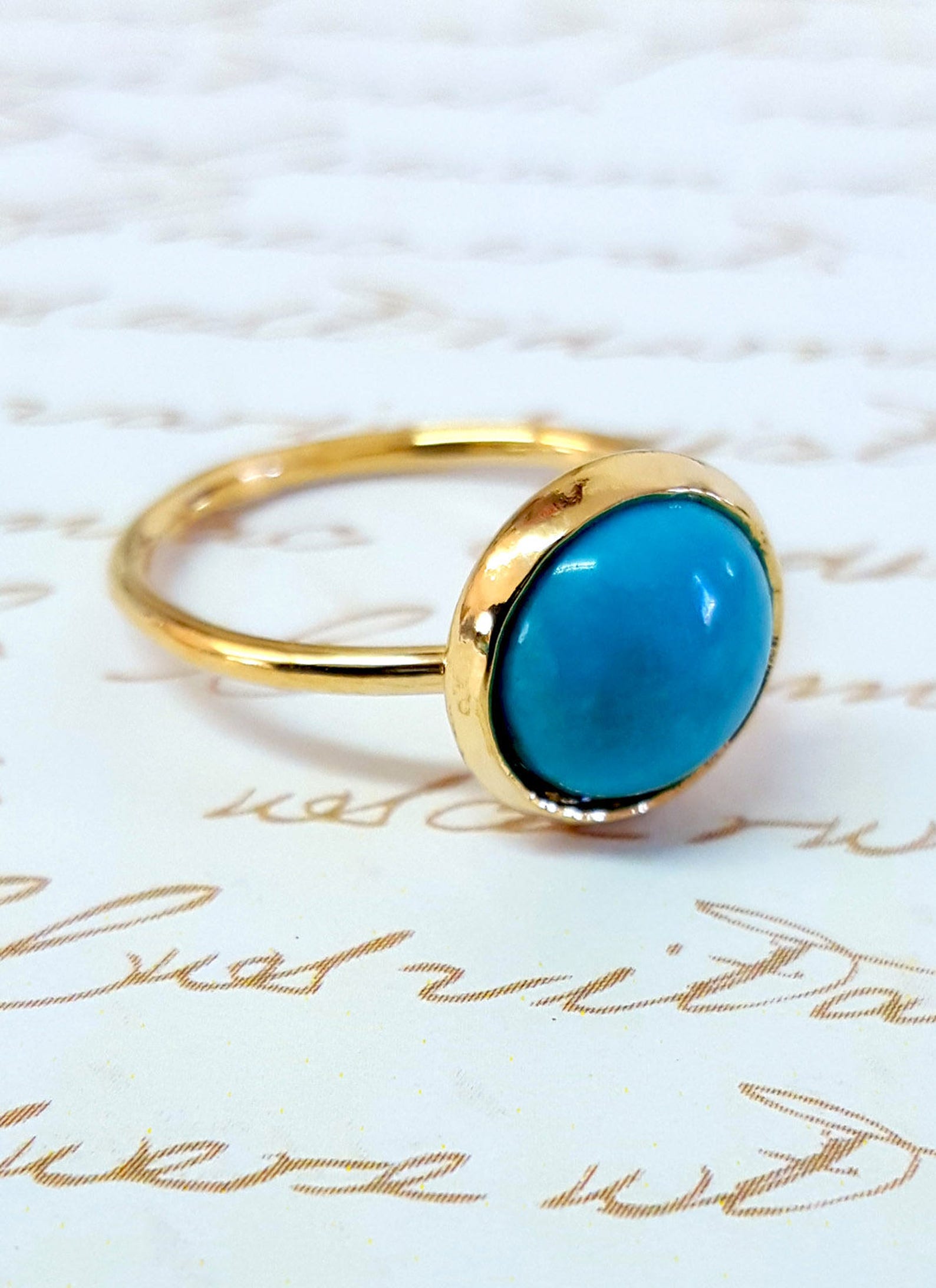 Turquoise Ring, Genuine Turquoise, Gemstone Ring, Birthstone Ring ...