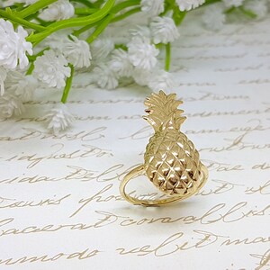 Pineapple Ring, Fruit Jewelry, Pineapple Jewelry, Gold Pineapple Ring ...