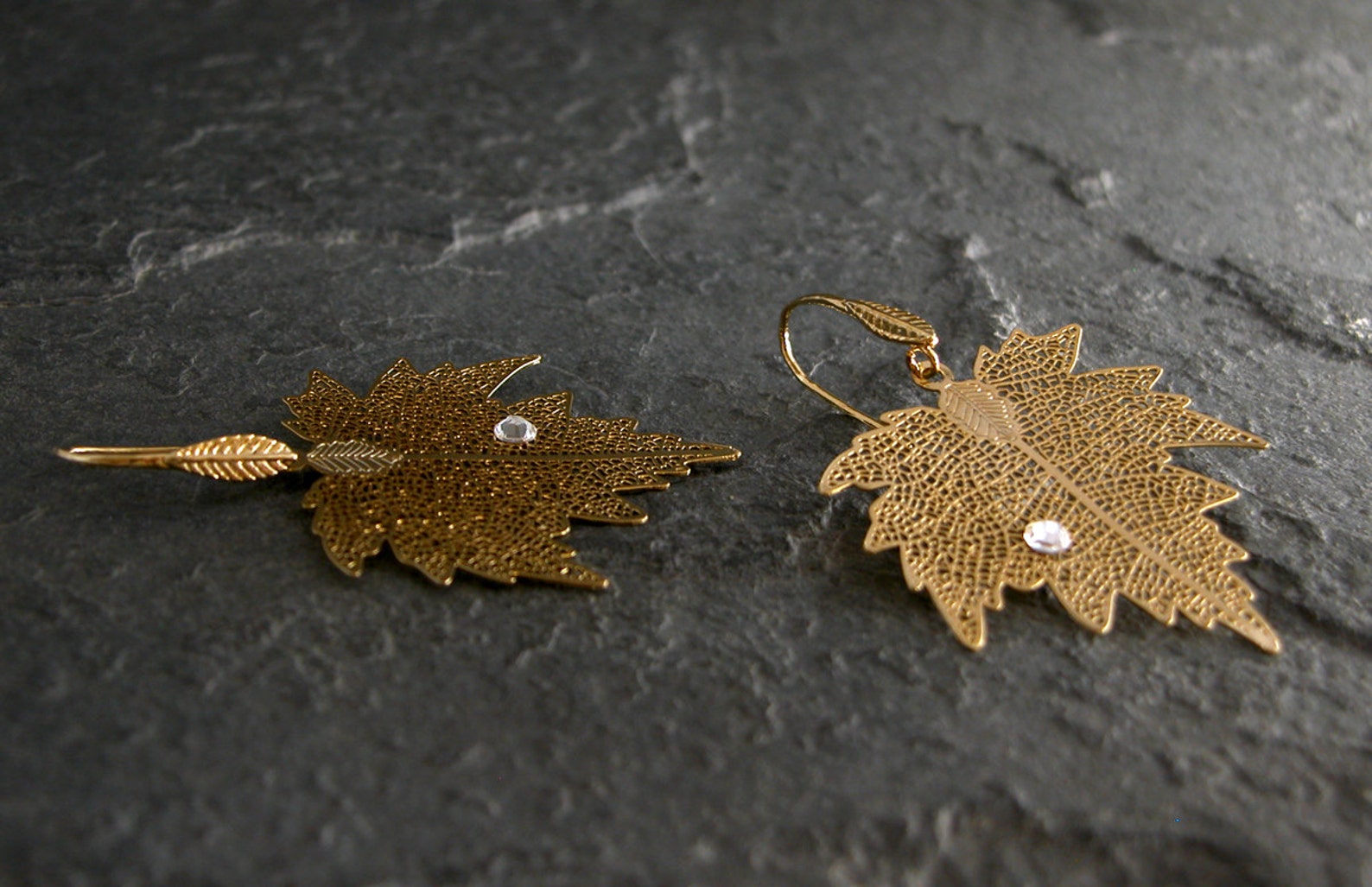 Gold Maple Leaf Jewelry Set Maple Leaf Earrings Maple Leaf | Etsy