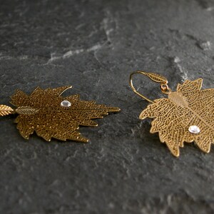 Gold Maple Leaf Jewelry Set, Maple Leaf Earrings, Maple Leaf Necklace ...