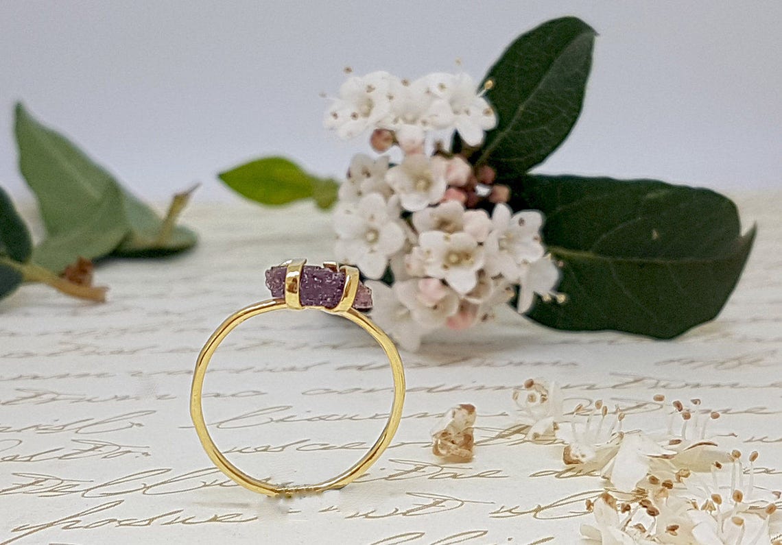 Raw Ruby Ring Raw Gemstone Ring Red Ruby Ring Gold July | Etsy